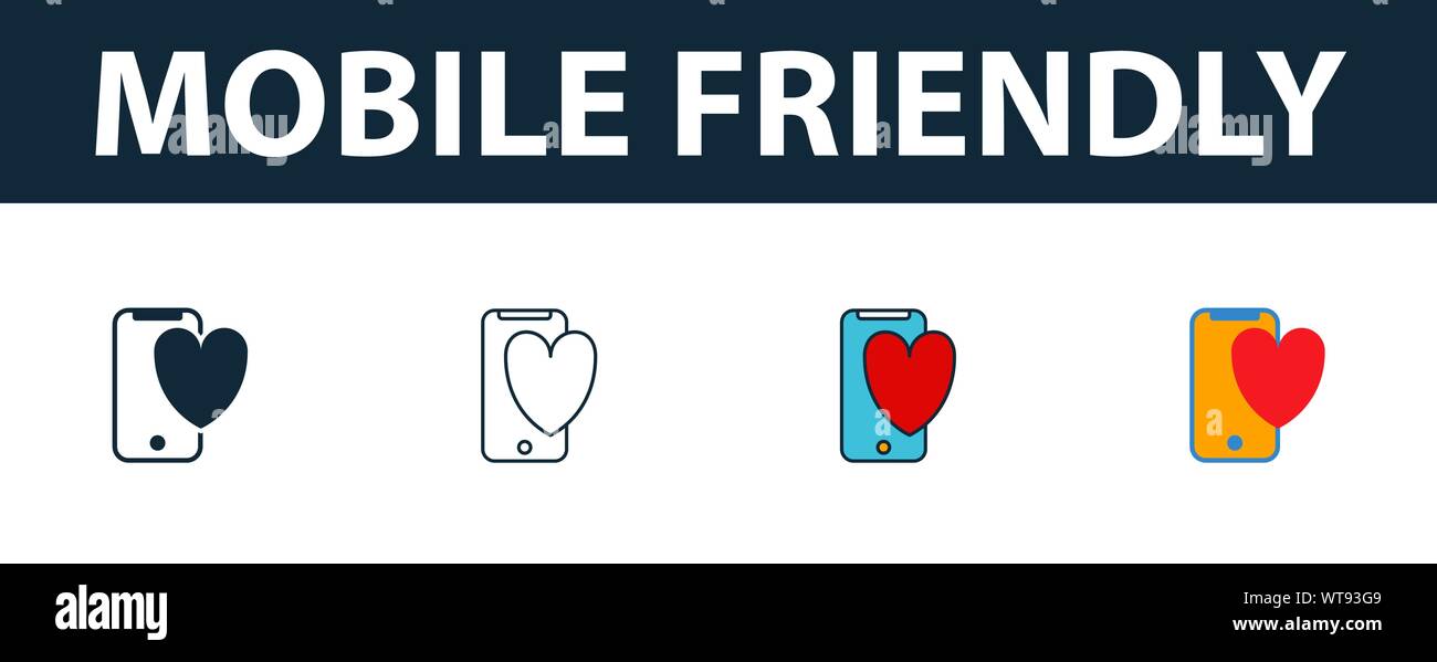 Mobile Optimization icon set. Four elements in diferent styles from seo ...
