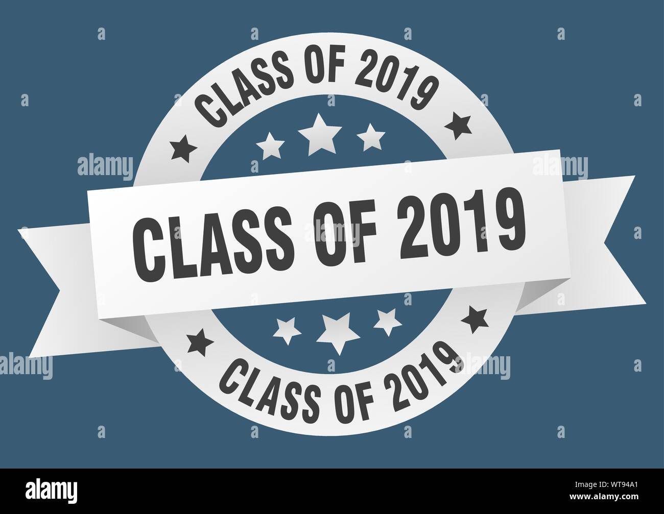 class of 2019 ribbon. class of 2019 round white sign. class of 2019 ...