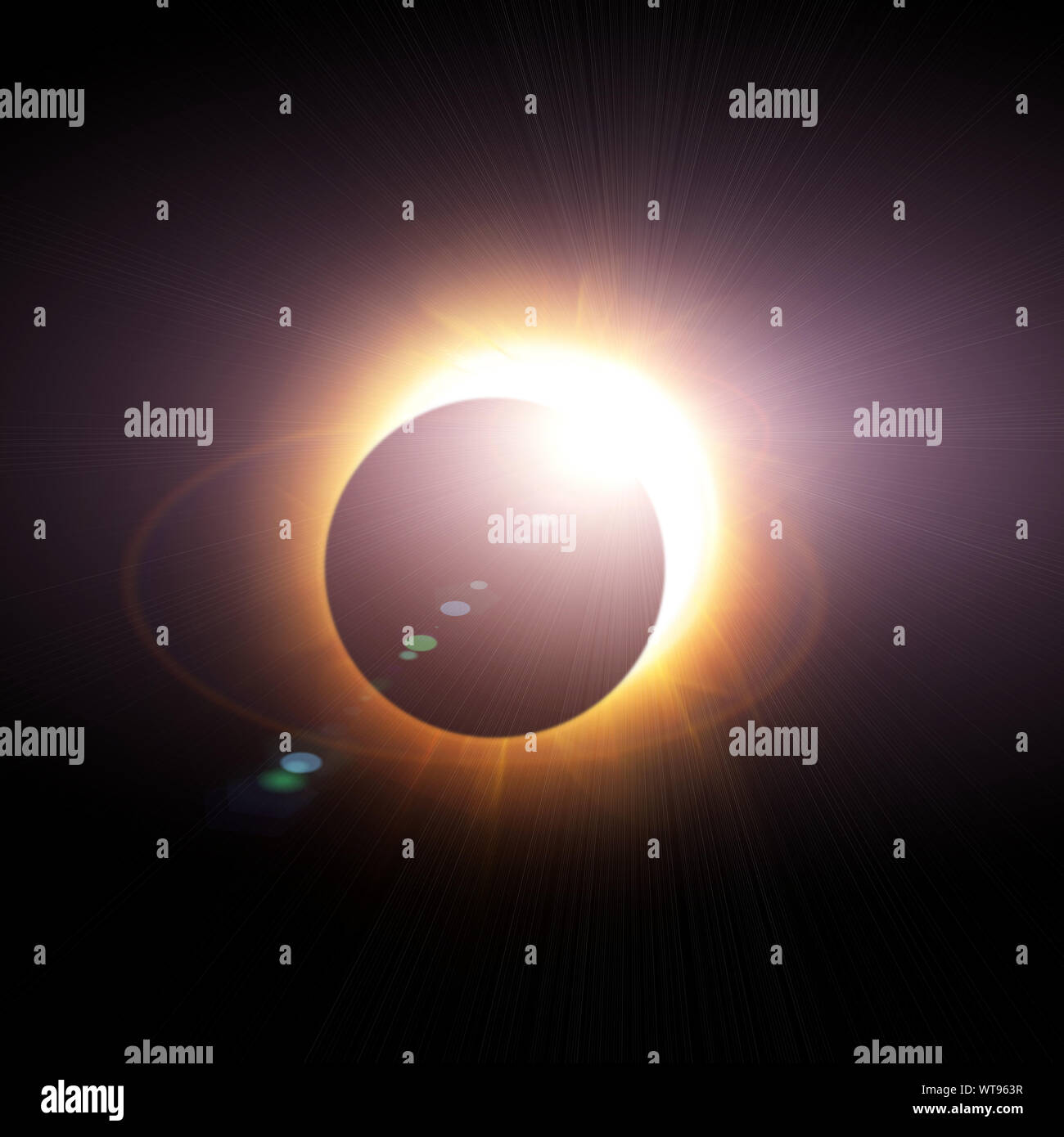 Abstract solar eclipse background with 3d rendered flares Stock Photo ...