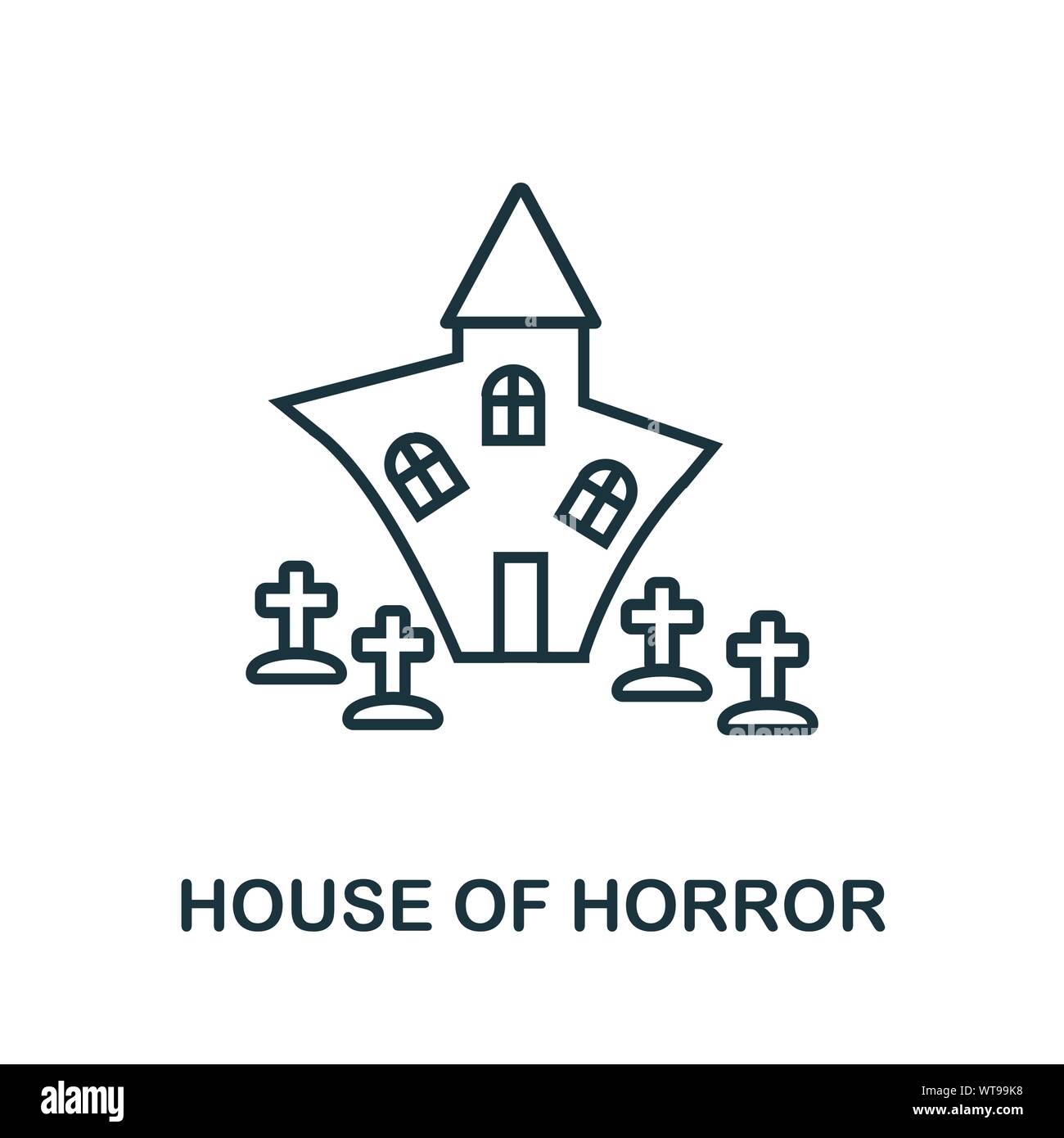 House Of Horror outline icon. Thin line style from halloween icons ...