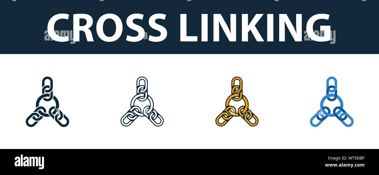 Cross Linking icon set. Four elements in diferent styles from seo icons ...