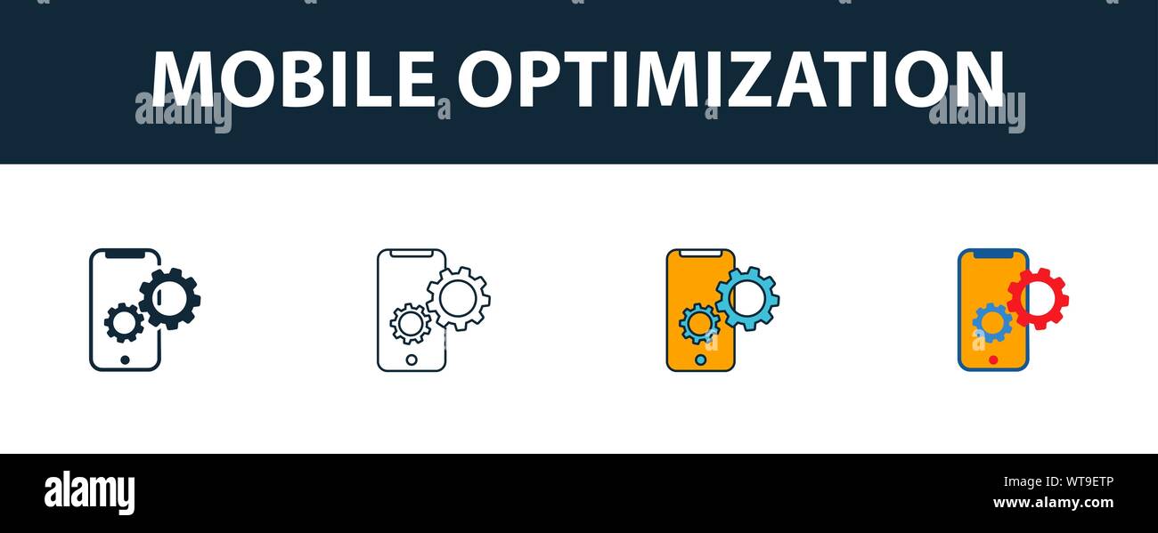 Mobile Friendly icon set. Four elements in diferent styles from seo ...