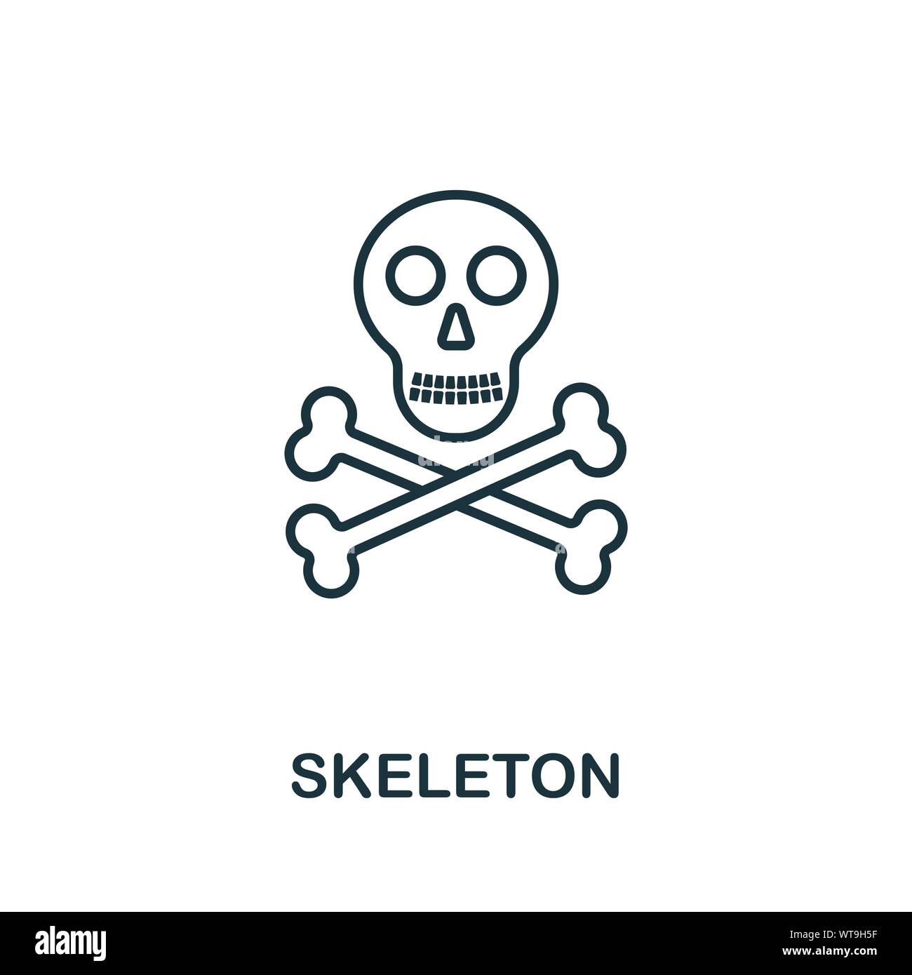 Skeleton outline icon. Thin line style from halloween icons collection ...