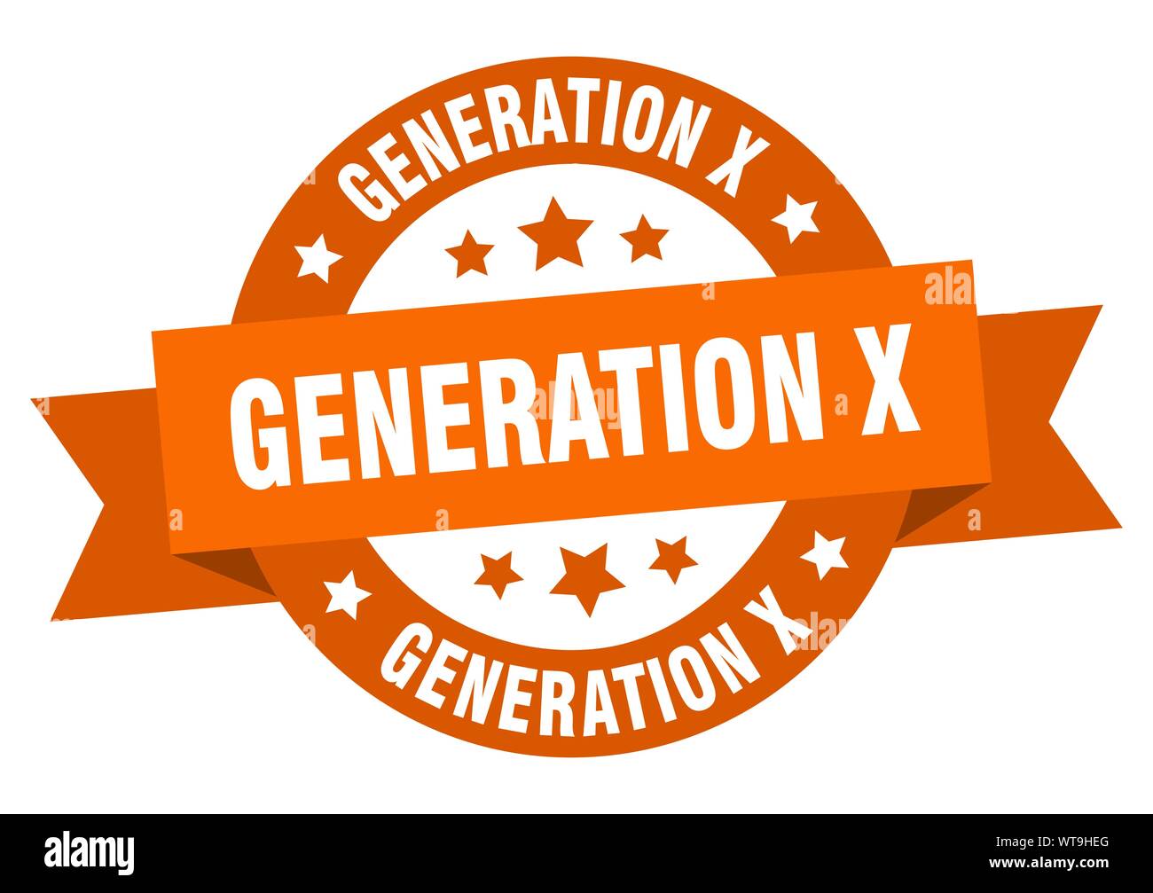 generation x ribbon. generation x round orange sign. generation x Stock ...