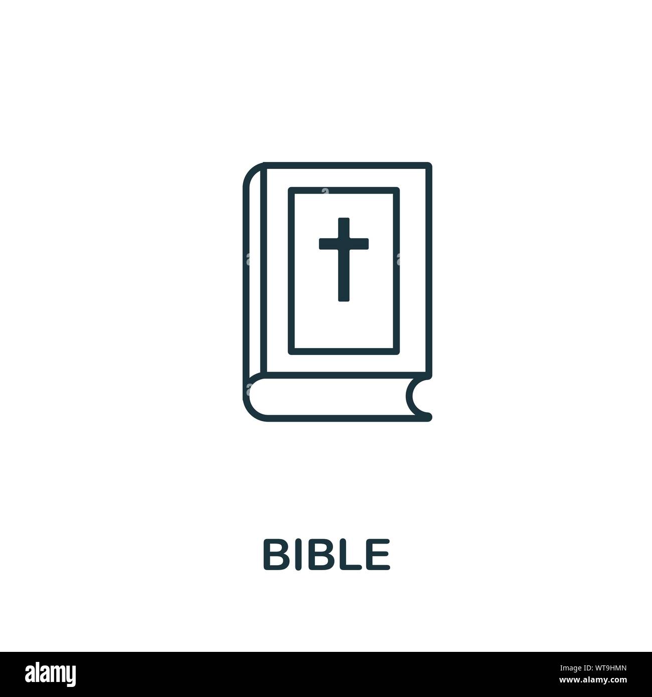 Bible outline icon. Thin line style from halloween icons collection ...