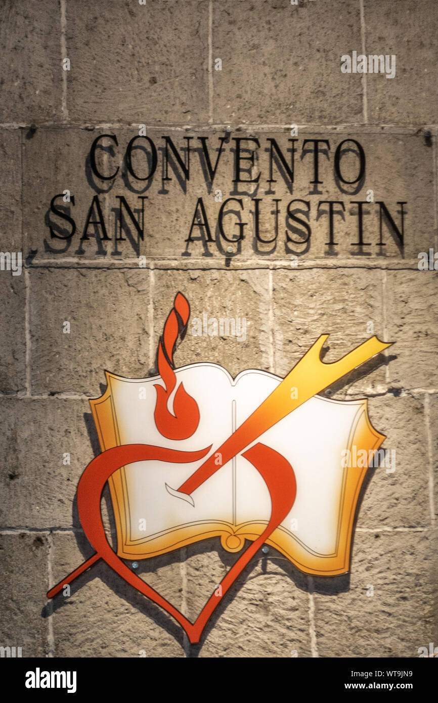 Manila, Philippines - March 5, 2019: San Augustin convent. Emblem, sign ...