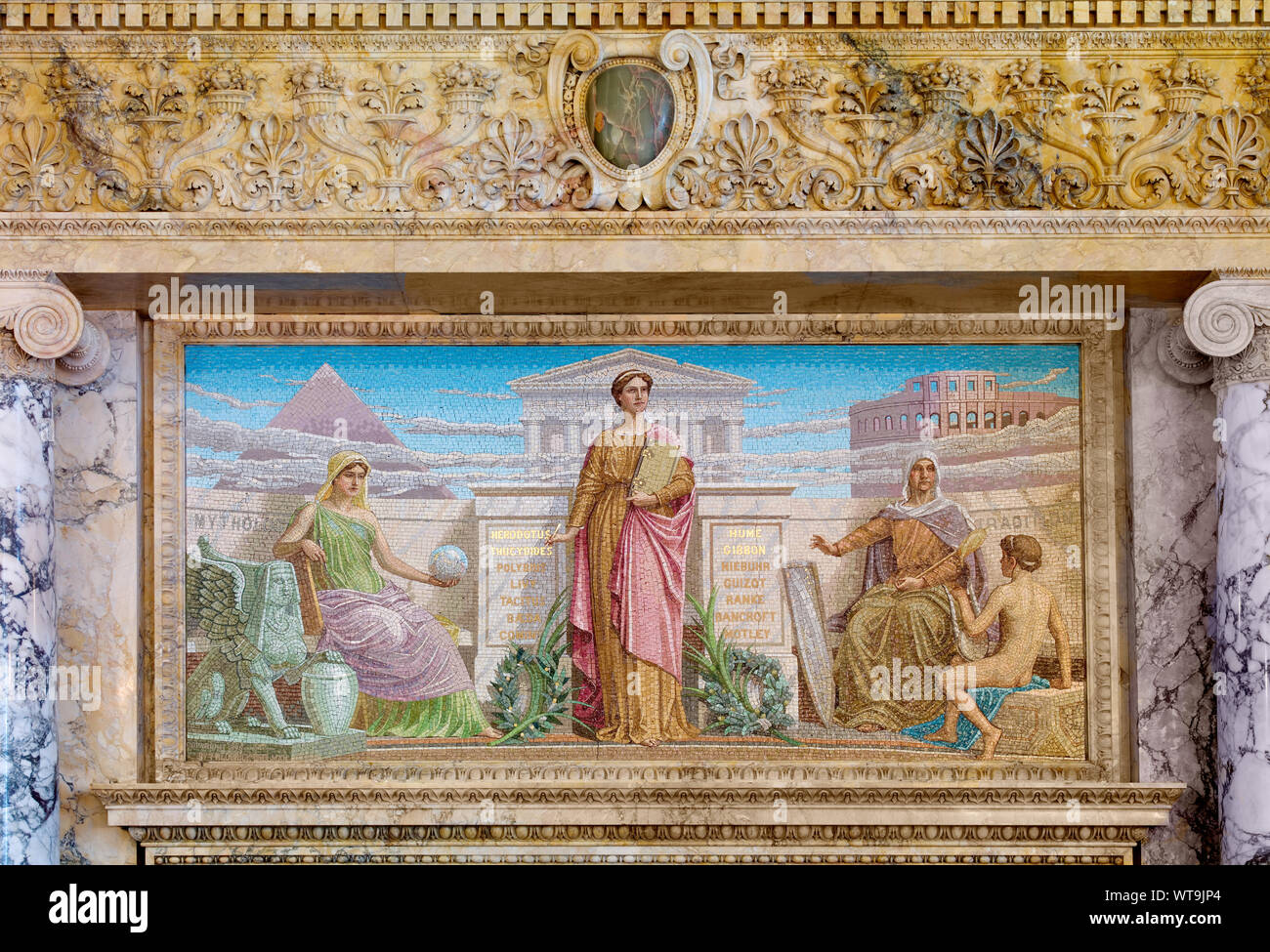Members Room. Mosaic entitled History by Frederick Dielman. Library of ...