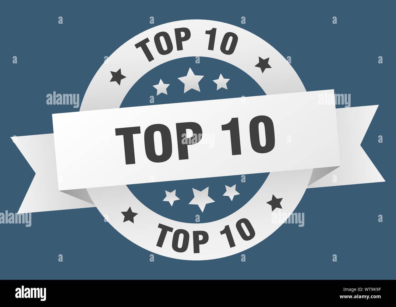top 10 ribbon. top 10 round white sign. top 10 Stock Vector Image & Art ...