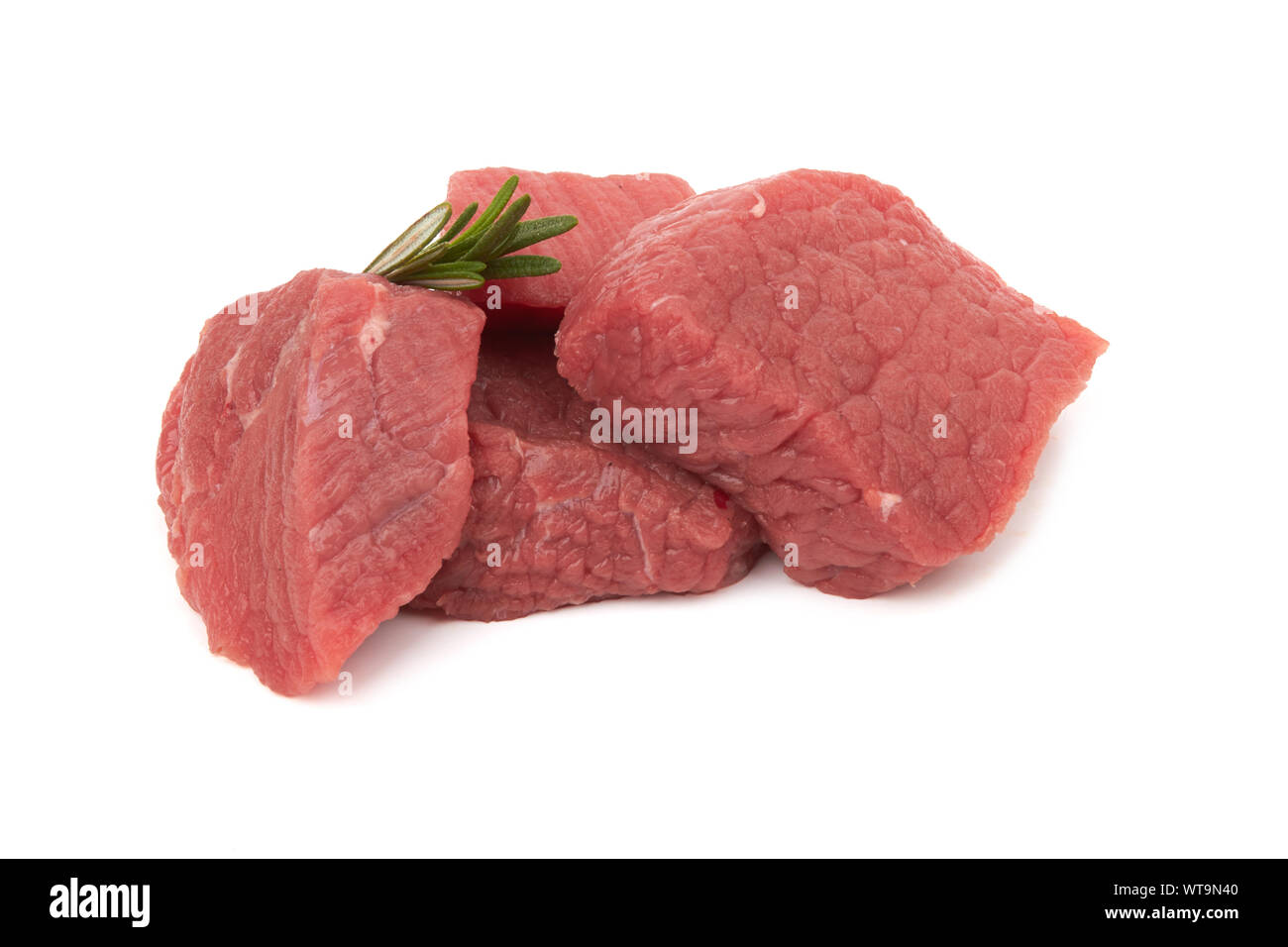 Fresh raw meat isolated on white background Stock Photo - Alamy