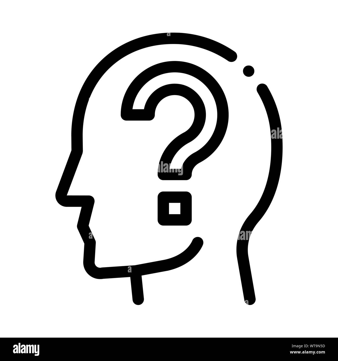 Question Mark In Man Silhouette Mind Vector Icon Stock Vector Image ...