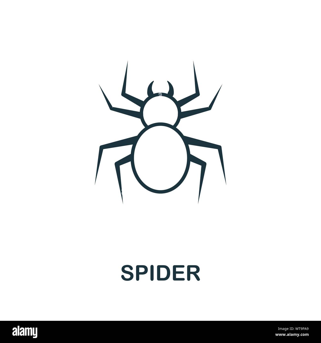 Spider outline icon. Thin line style from halloween icons collection ...