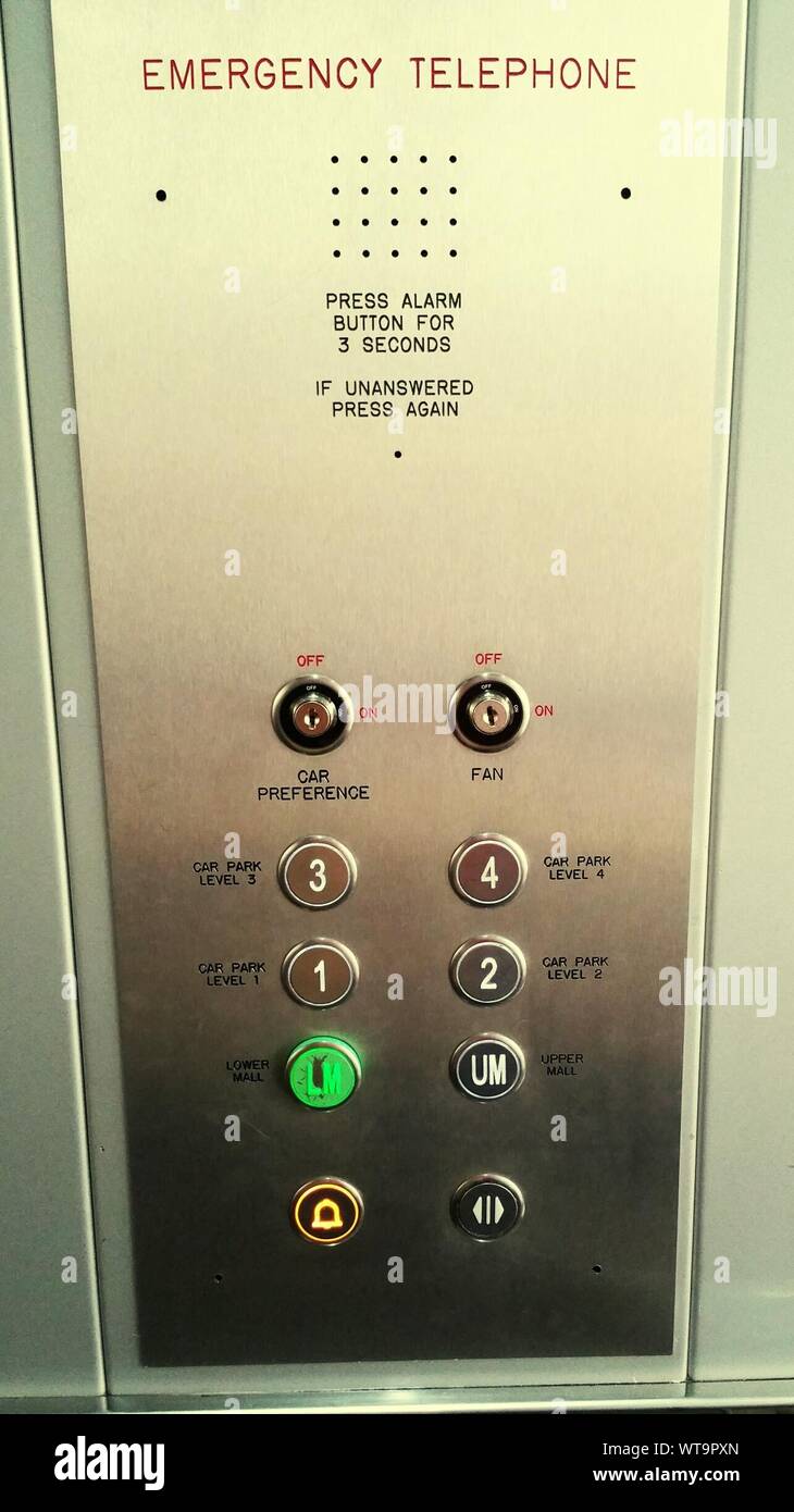 Lift or elevator panel and buttons hi-res stock photography and images ...