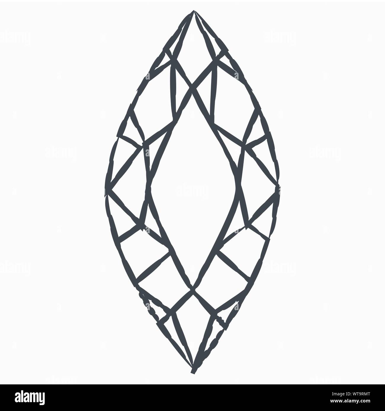 Diamond vintage label, Hand drawn sketch, grunge textured retro badge ...
