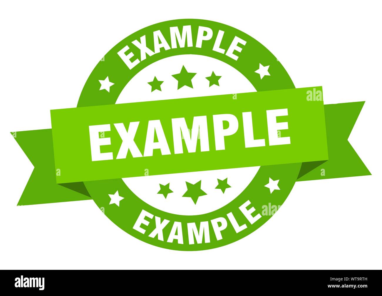 example ribbon. example round green sign. example Stock Vector Image ...