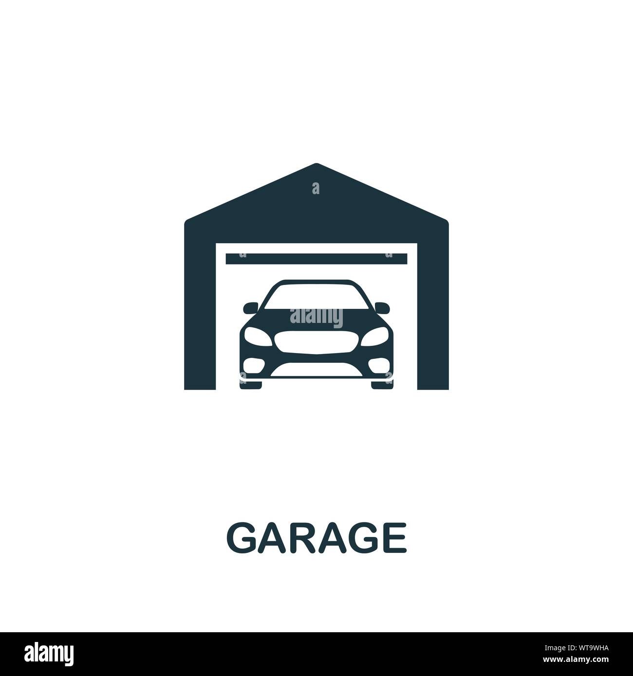 Garage vector icon symbol. Creative sign from buildings icons ...