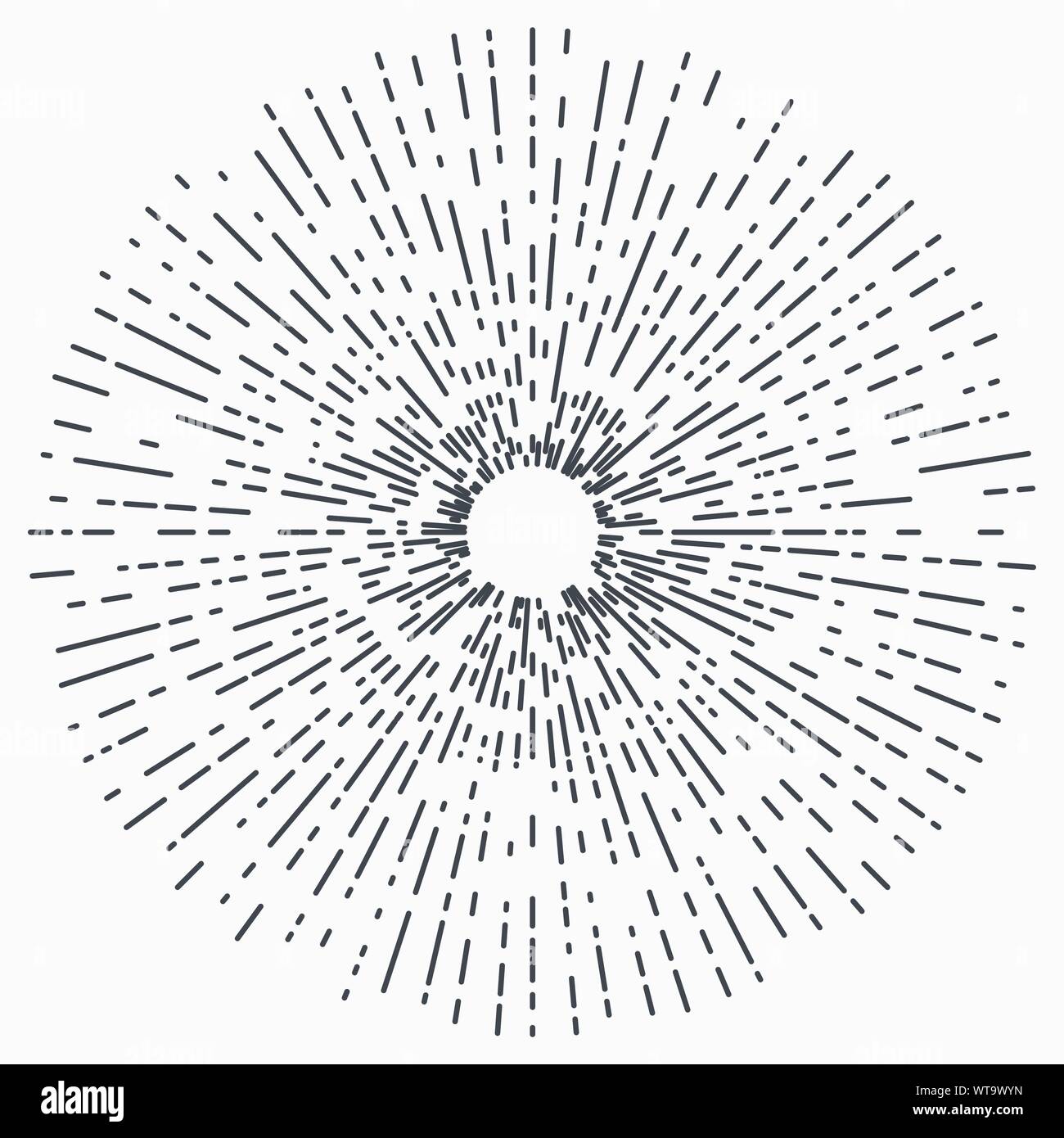 Vintage Sunburst Explosion Handdrawn Design Element Fireworks Black ...