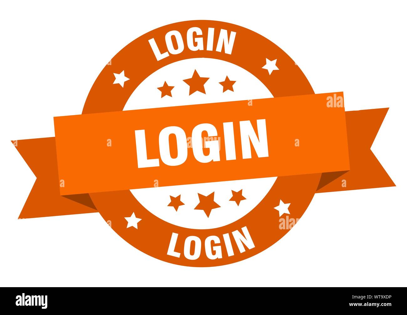 login ribbon. login round orange sign. login Stock Vector Image & Art ...