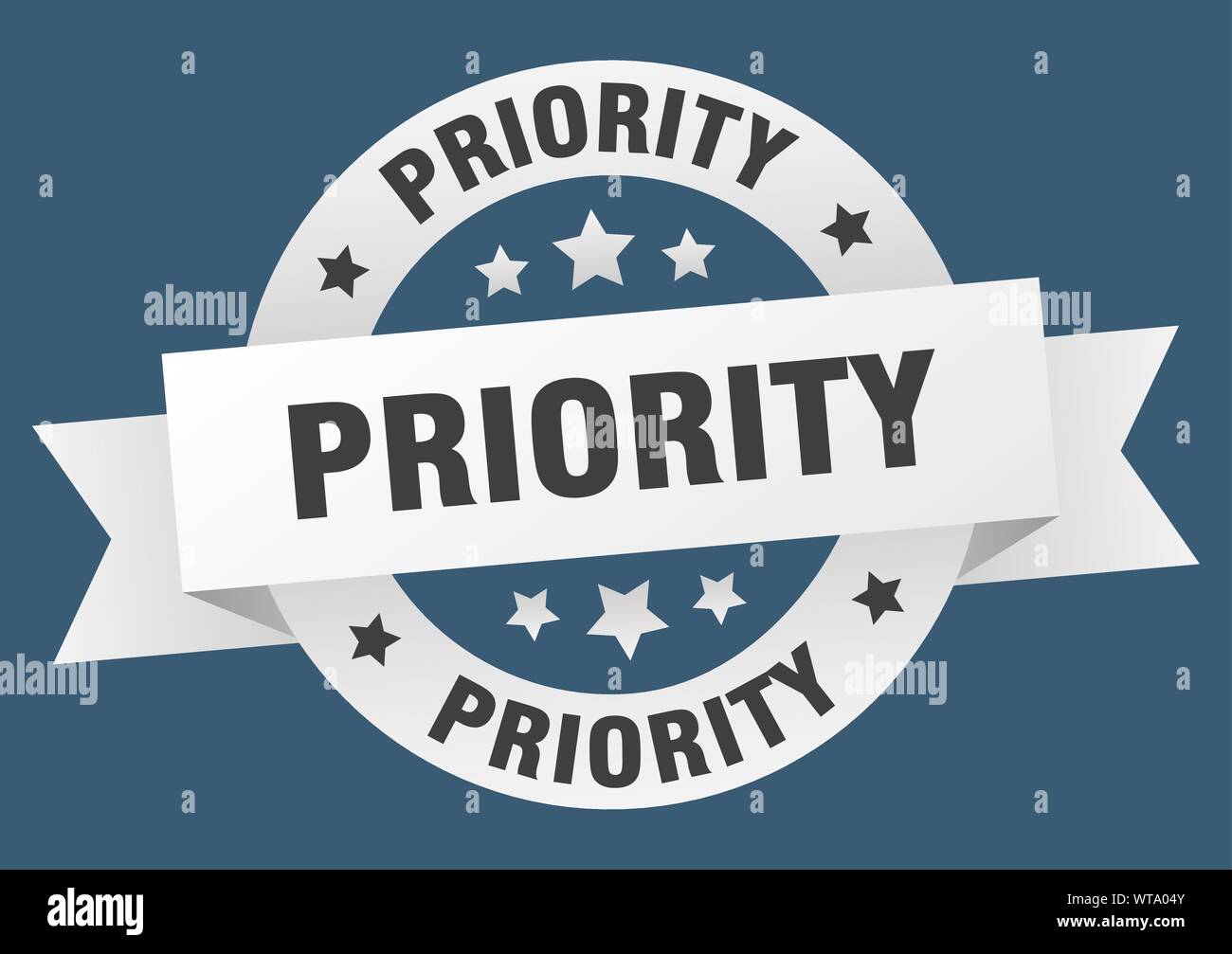 priority ribbon. priority round white sign. priority Stock Vector Image ...