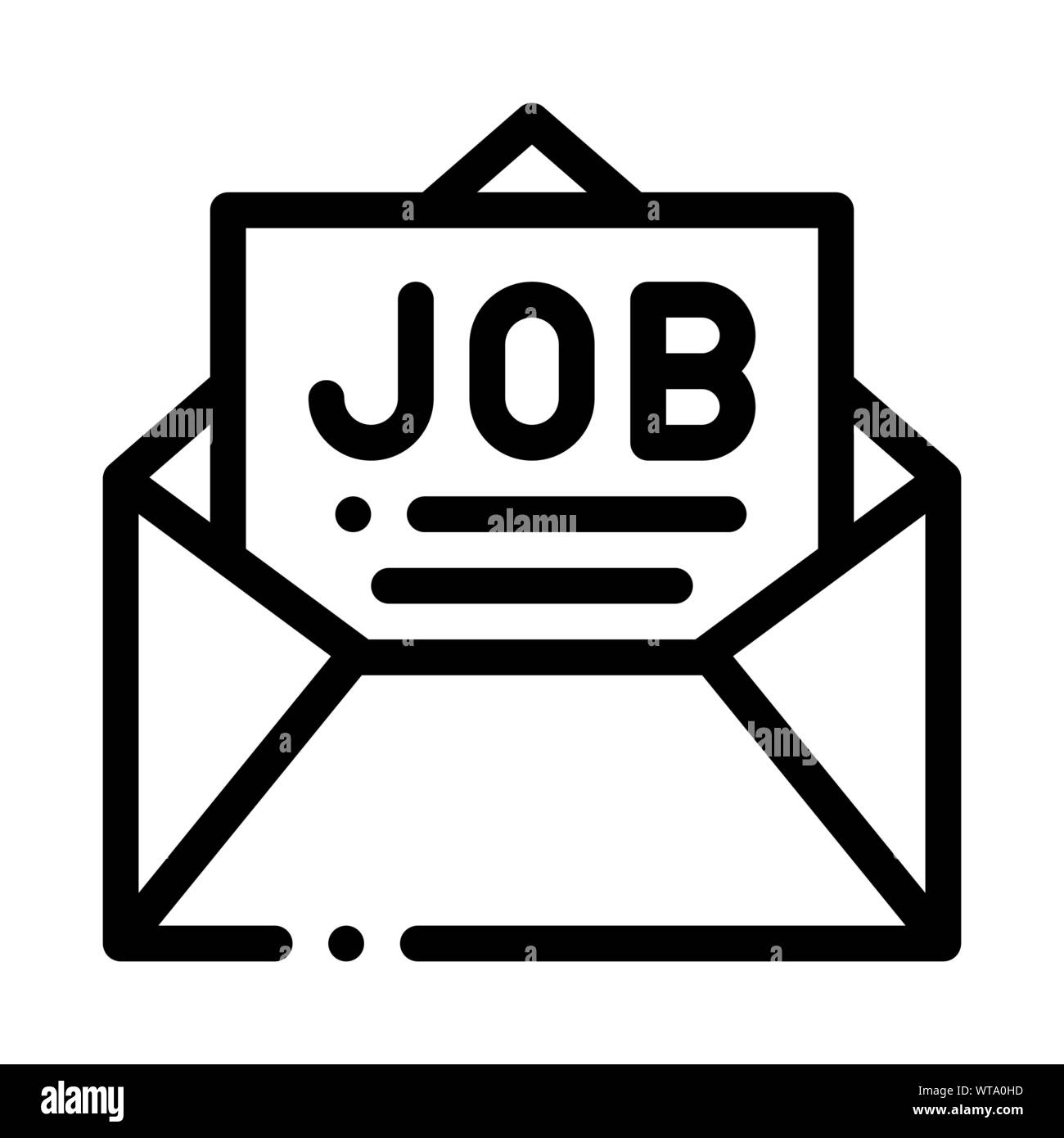 Job Message List Mail In Envelope Vector Icon Stock Vector Image & Art ...