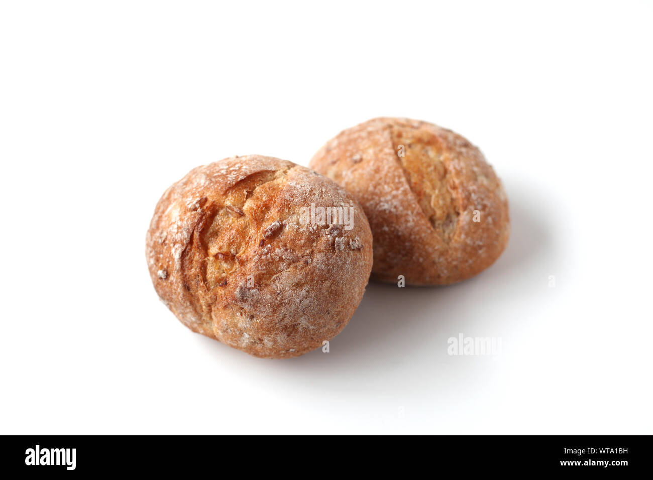french rye bread closeup isolated on white background Stock Photo - Alamy