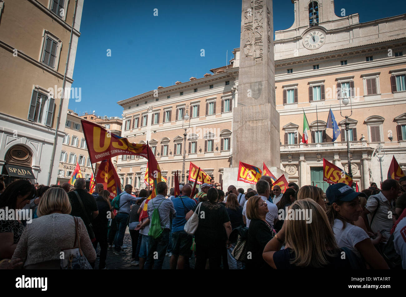 Rome, Italy. 11th Sep, 2019. Precarious workers protested in Piazza ...