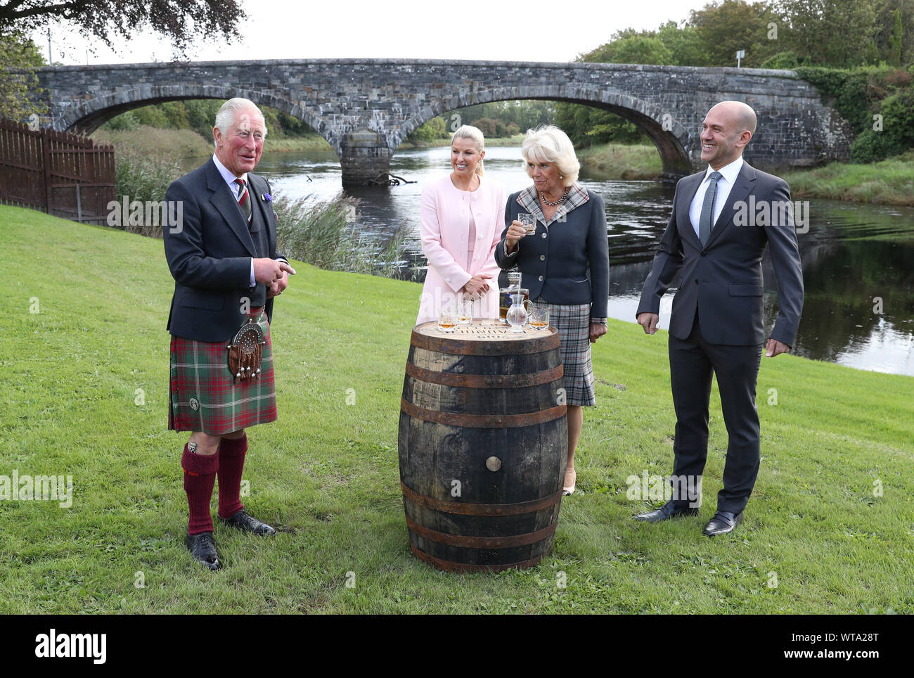 The Duke and Duchess of Rothesay with distillery owners David and Sally ...