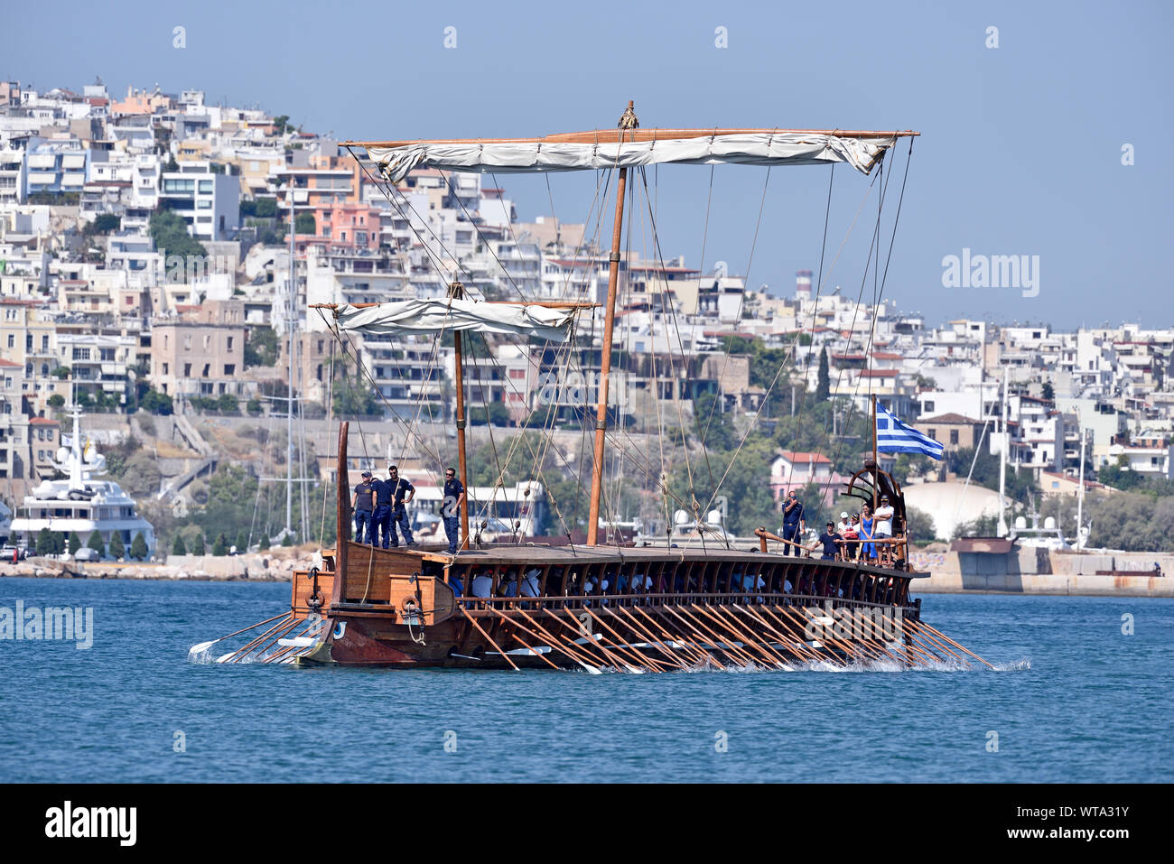 Rowing trireme Olympias Stock Photo - Alamy