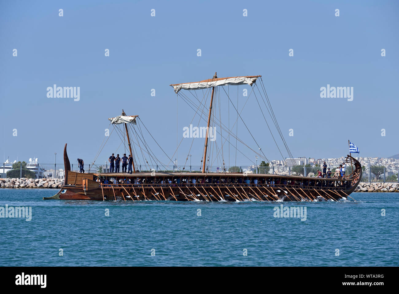 Rowing trireme Olympias Stock Photo - Alamy