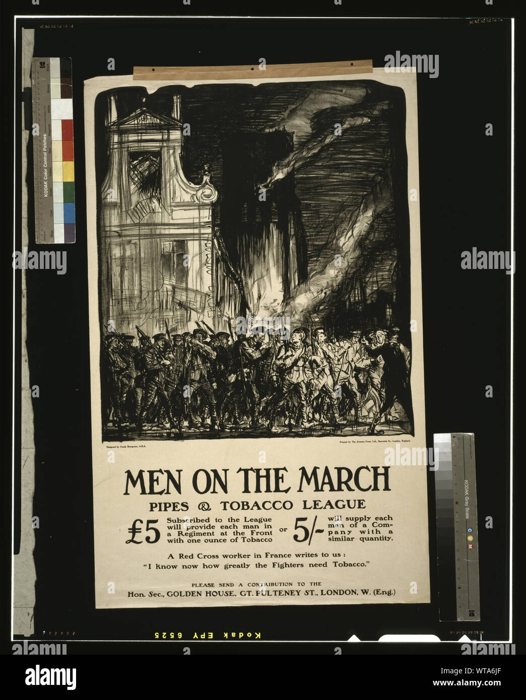Men on the March Pipes & Tobacco League Poster showing soldiers smoking ...