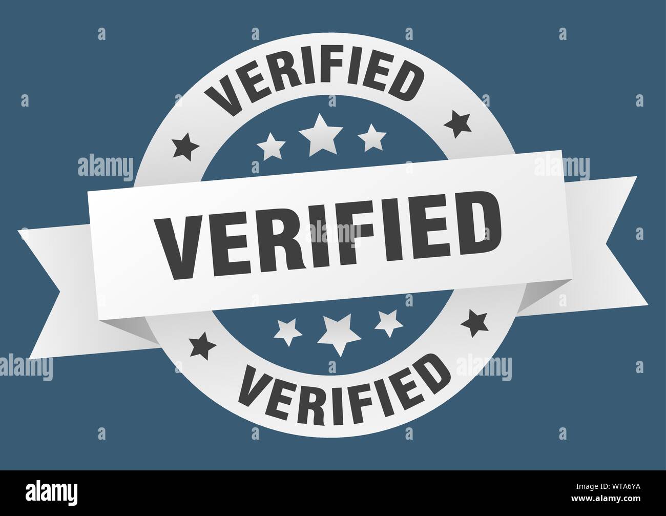 verified ribbon. verified round white sign. verified Stock Vector Image ...