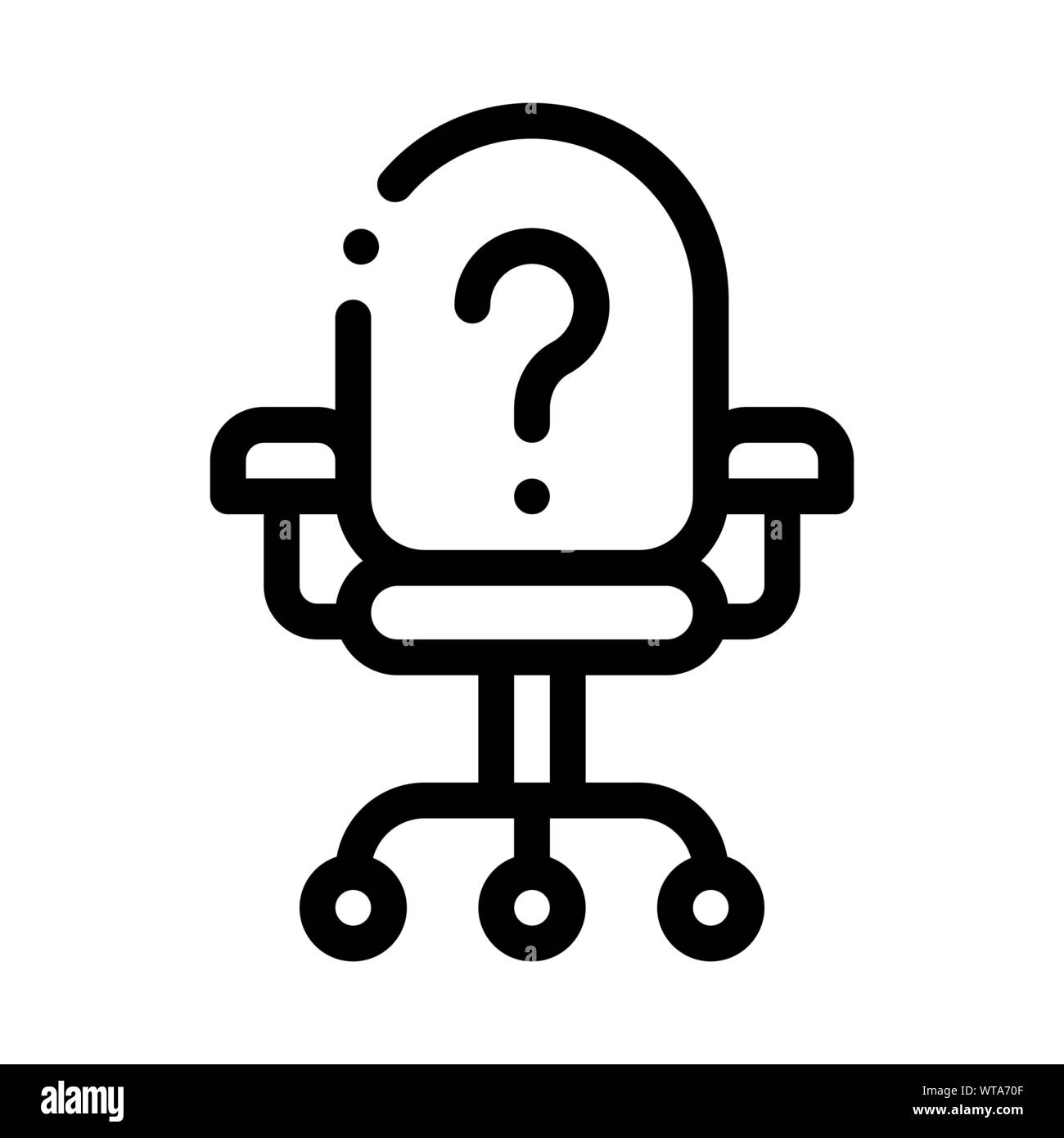 Office Chair And Question Mark Job Hunting Vector Stock Vector Image ...