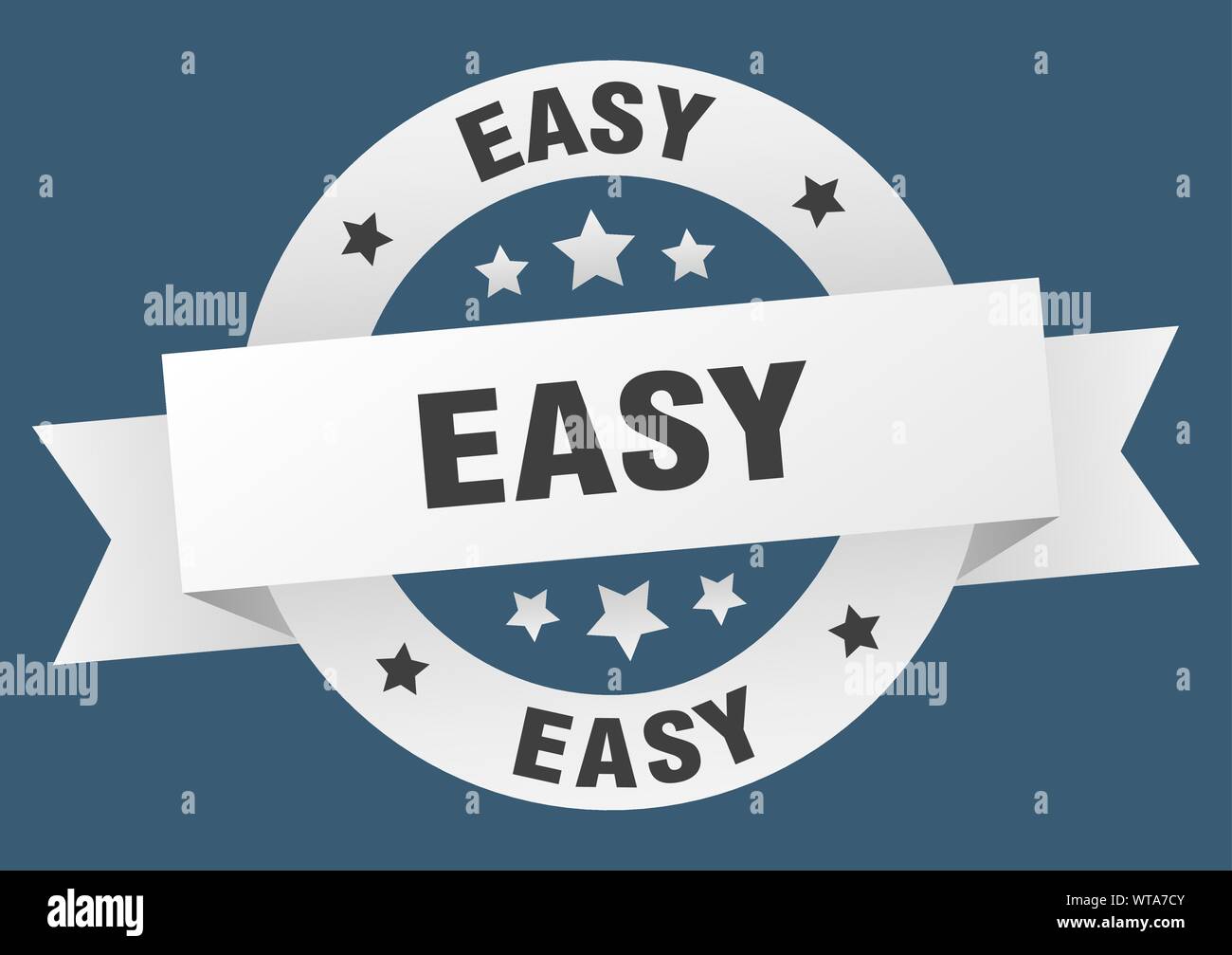 easy ribbon. easy round white sign. easy Stock Vector Image & Art - Alamy
