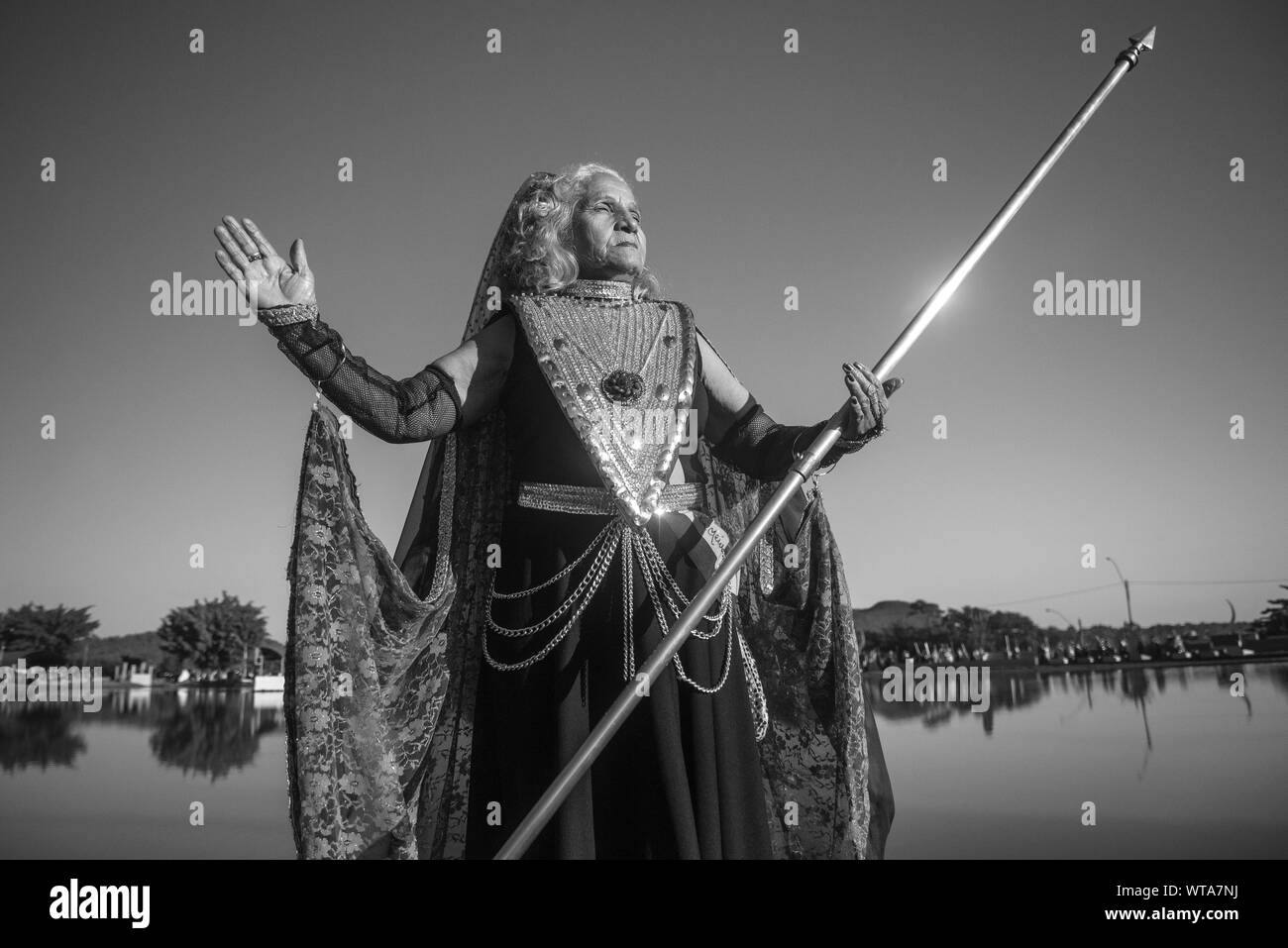 Devotee prays at the Valley of the Dawn, midwest Brazil Stock Photo - Alamy