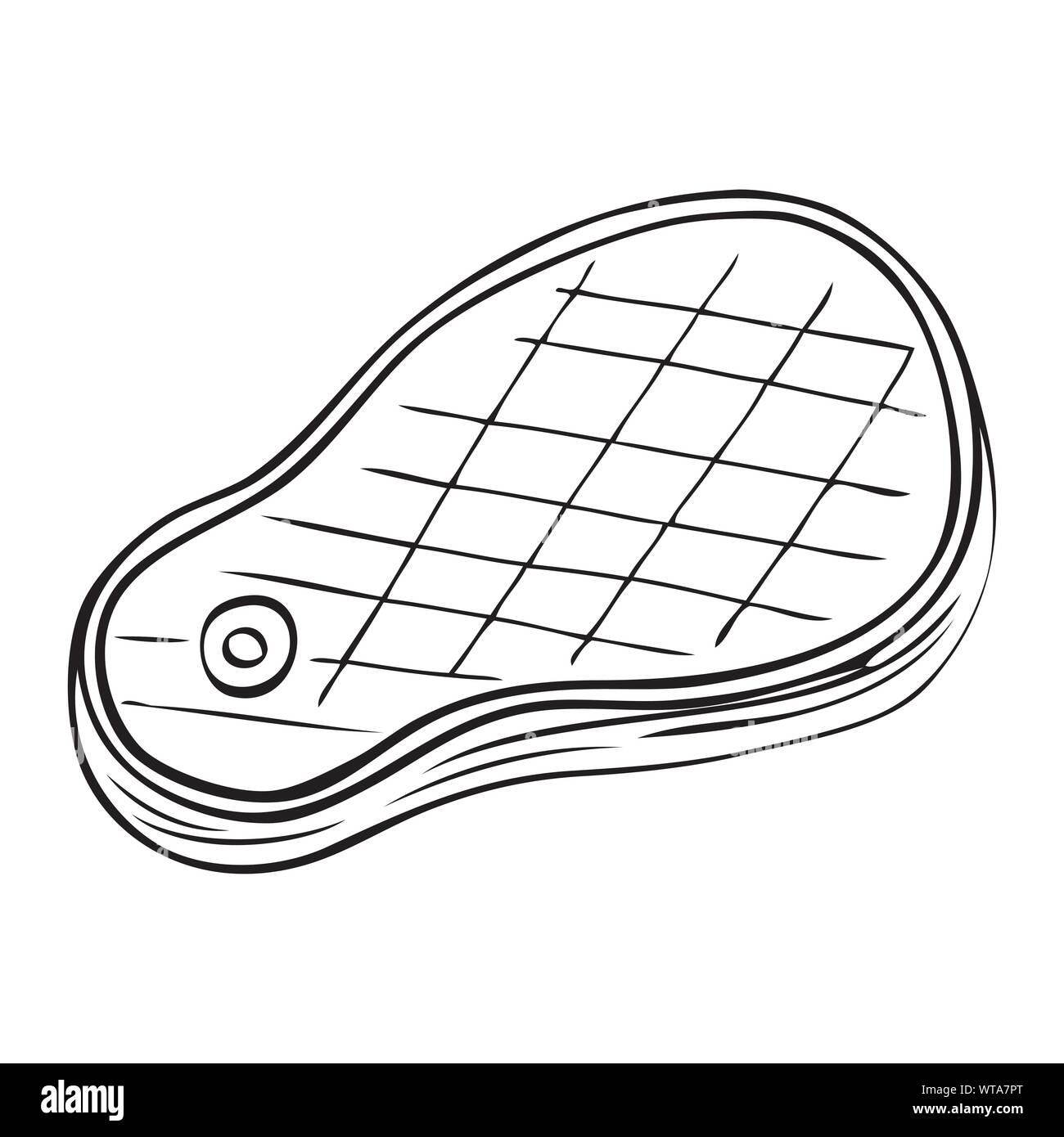 Black and white vector icon of steak Stock Vector Image & Art - Alamy