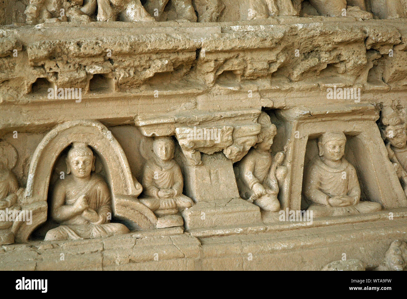 The Ancient City of Taxila, Punjab, Pakistan. Buddhist carvings at the ...