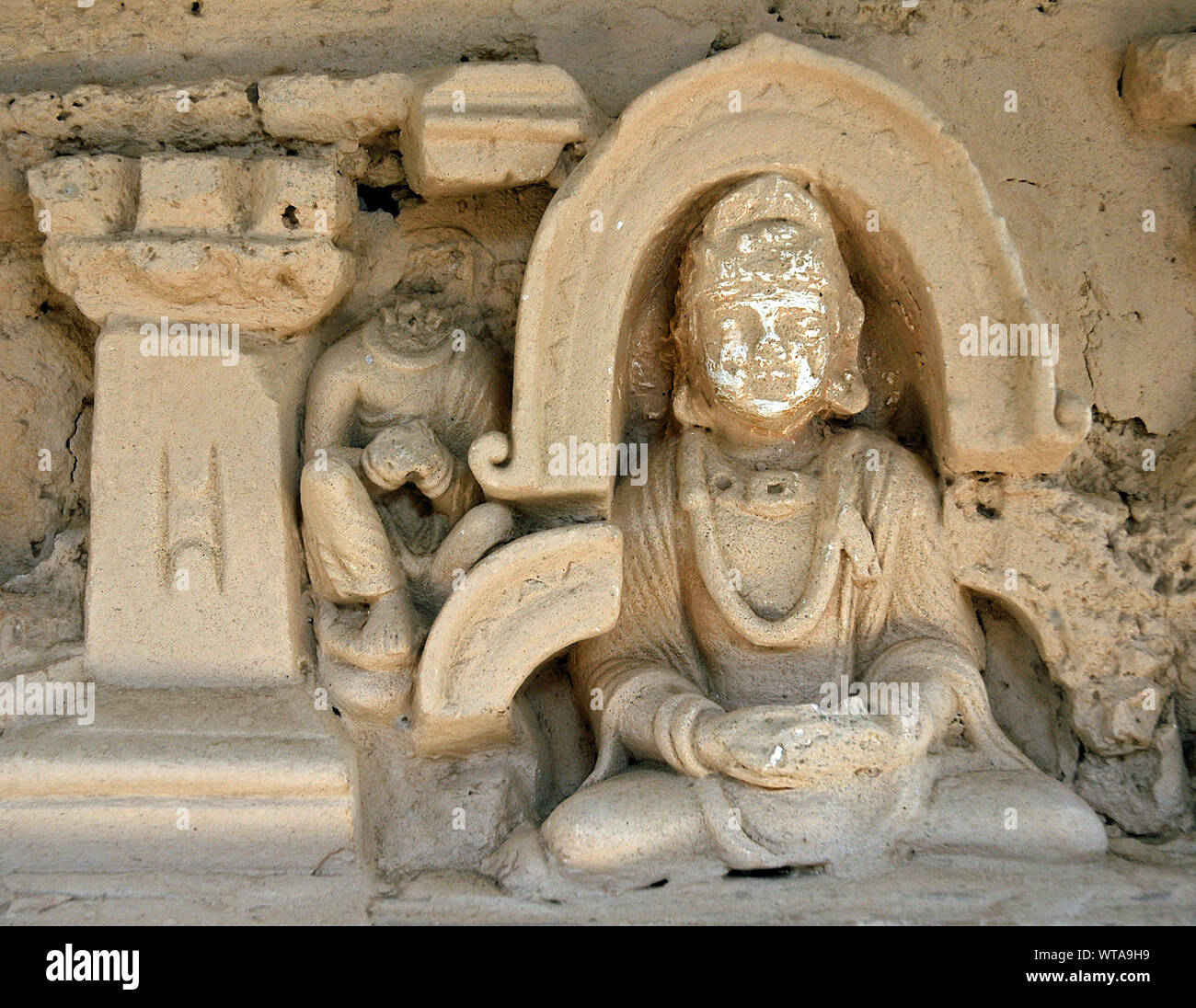 The Ancient City of Taxila, Punjab, Pakistan. Buddhist carvings at the ...