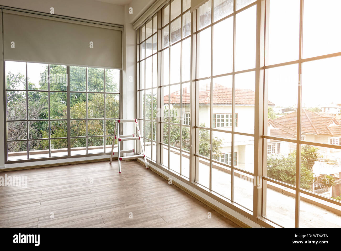 empty room by window glass Stock Photo - Alamy