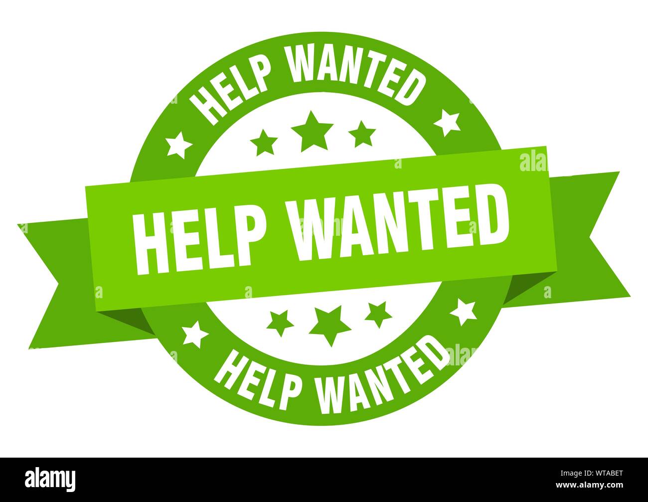 help wanted ribbon. help wanted round green sign. help wanted Stock ...