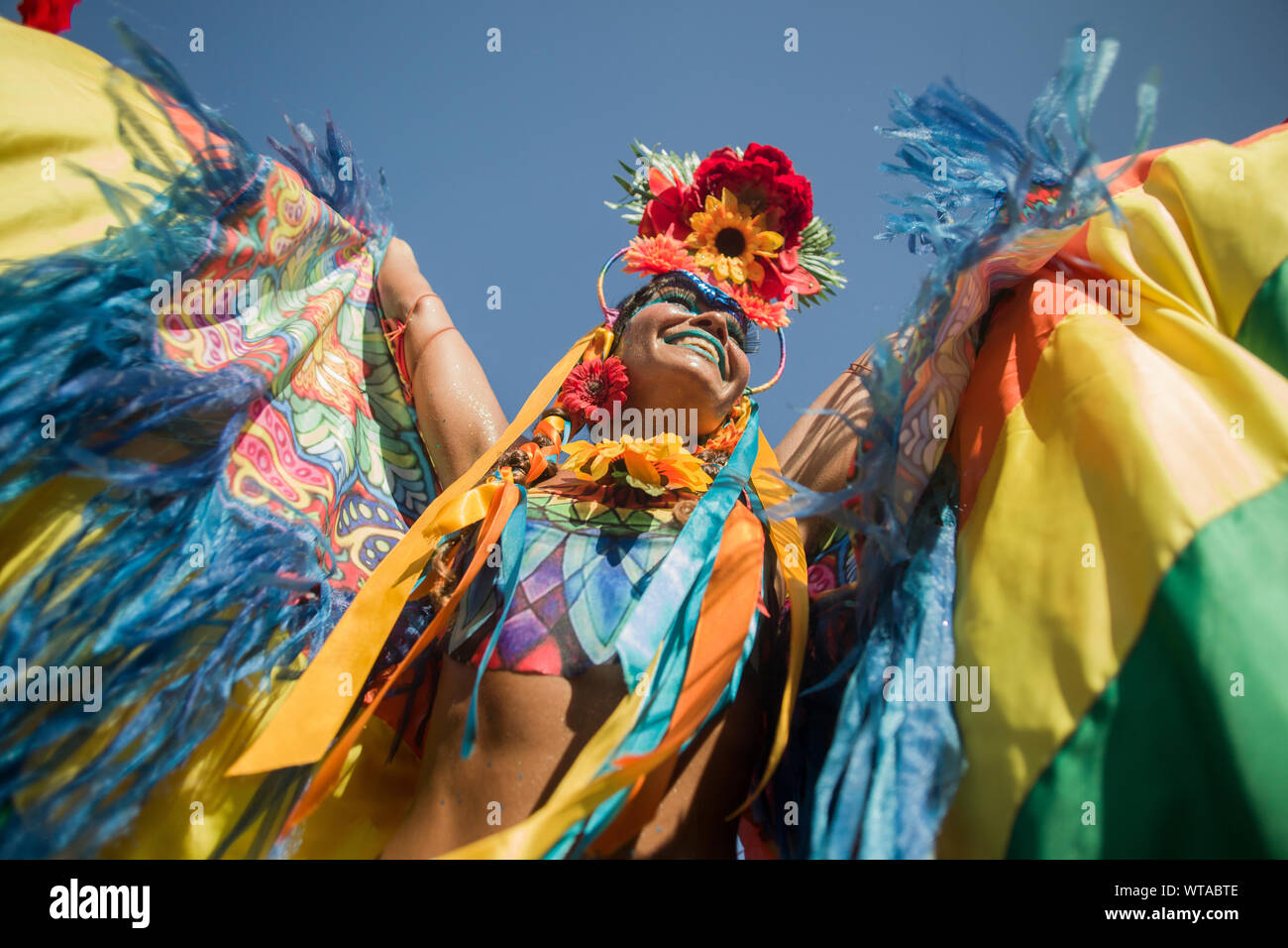 Beautiful woman in costume at Rio de JaneiroÂ´ street carnival parade ...