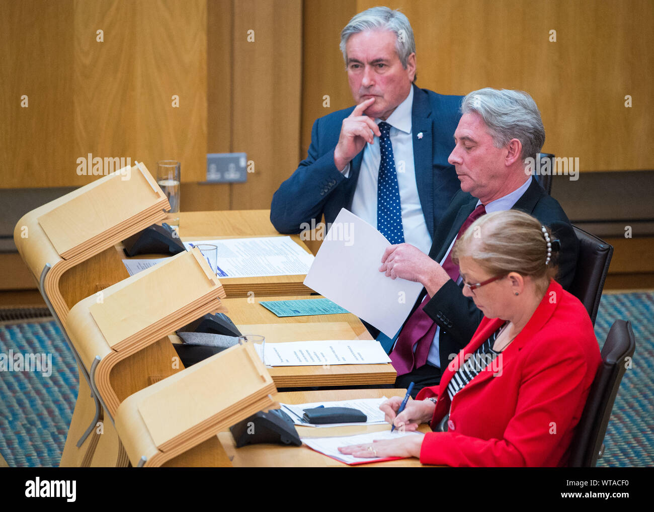 Edinburgh, UK. 5 September 2019. Pictured: (top) Iain Gray MSP; (middle ...