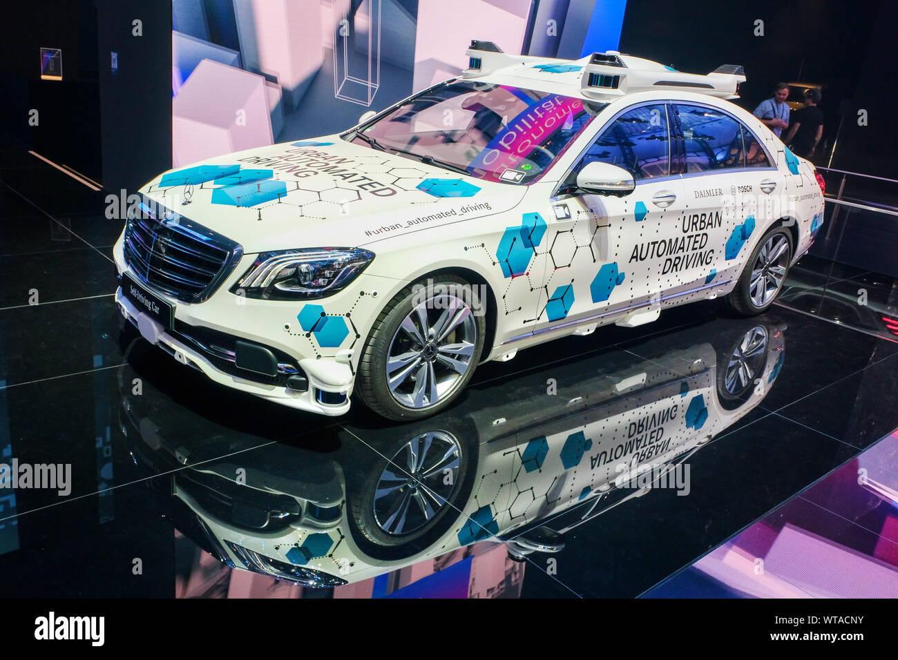 A Mercedes-Benz autonomous test car at the IAA 2019 international ...