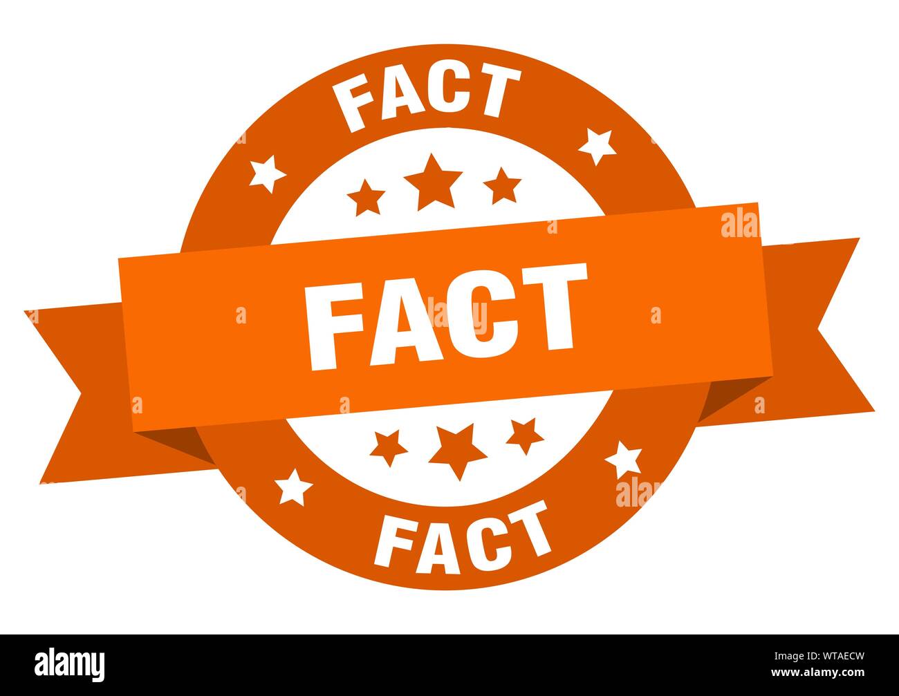 fact ribbon. fact round orange sign. fact Stock Vector Image & Art - Alamy
