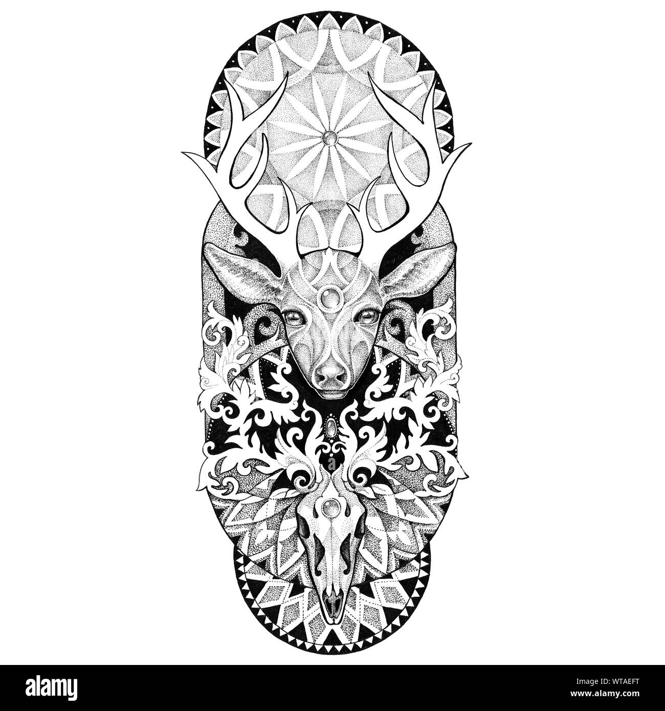 Deer Mandala Cut Out Stock Images & Pictures - Alamy