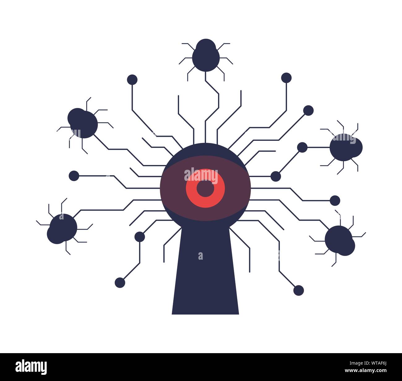 Cyber attack by malware virus. Vulnerability illustration Stock Vector ...