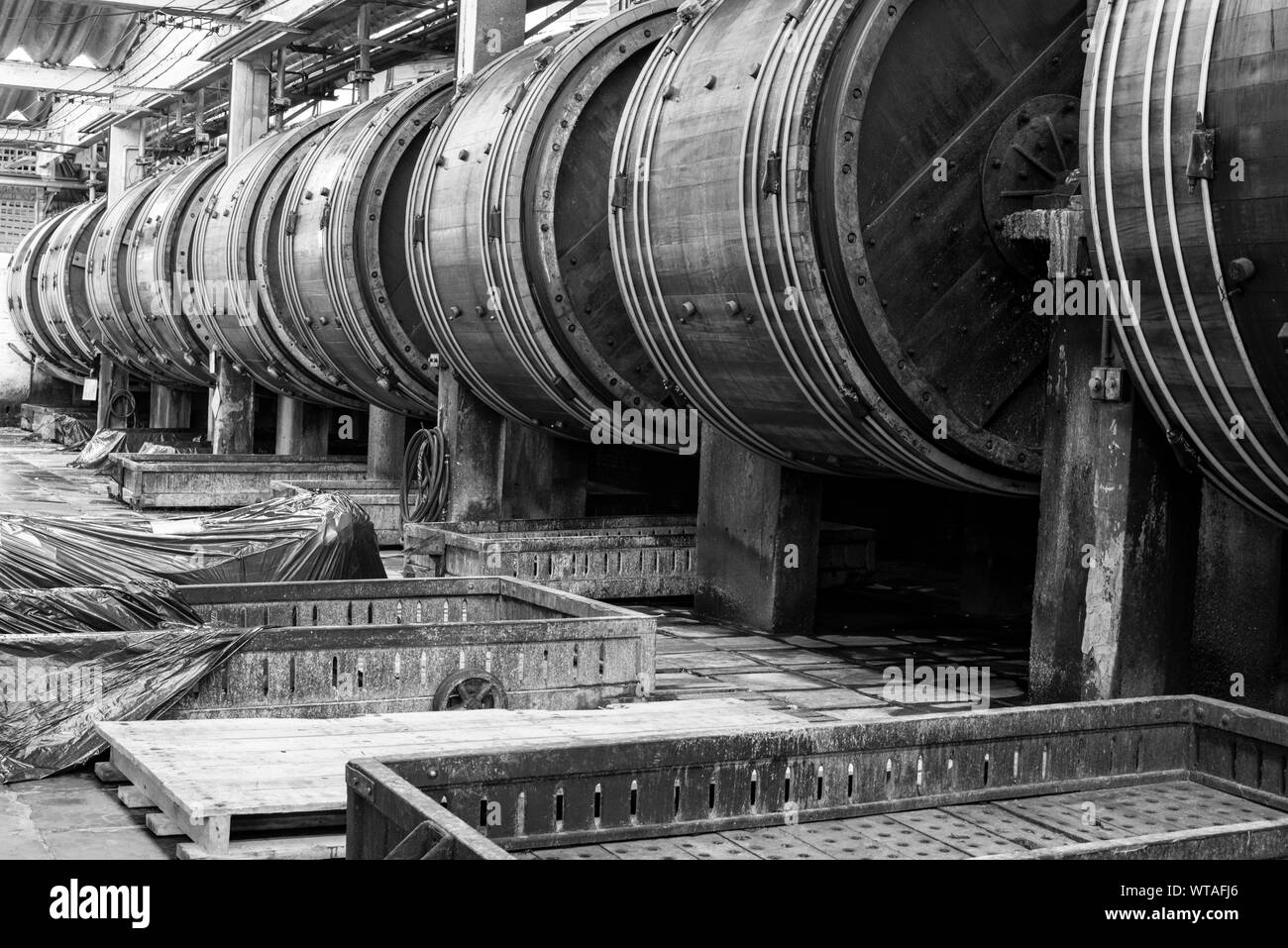 Tannery wheels in a row Stock Photo - Alamy