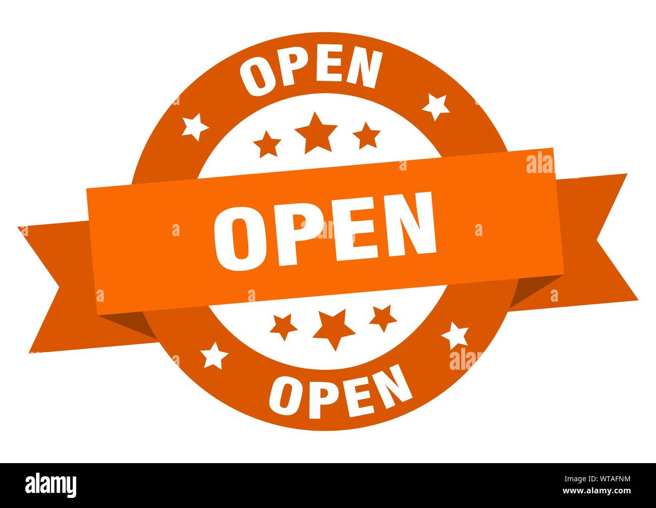 Vintage orange open sign Stock Vector Images - Alamy