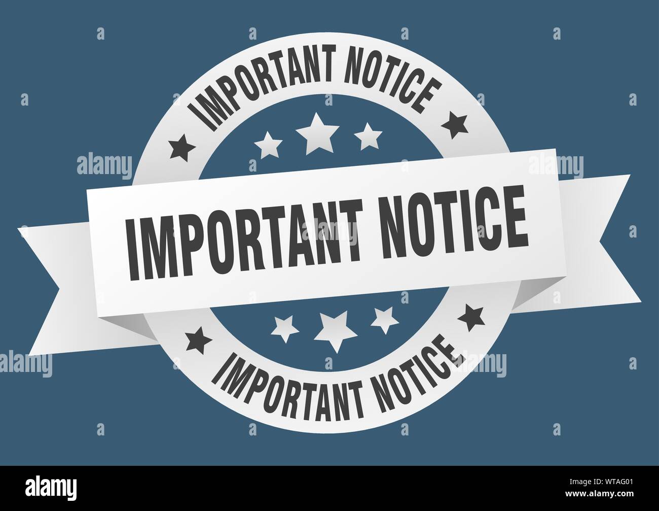 important notice ribbon. important notice round white sign. important ...