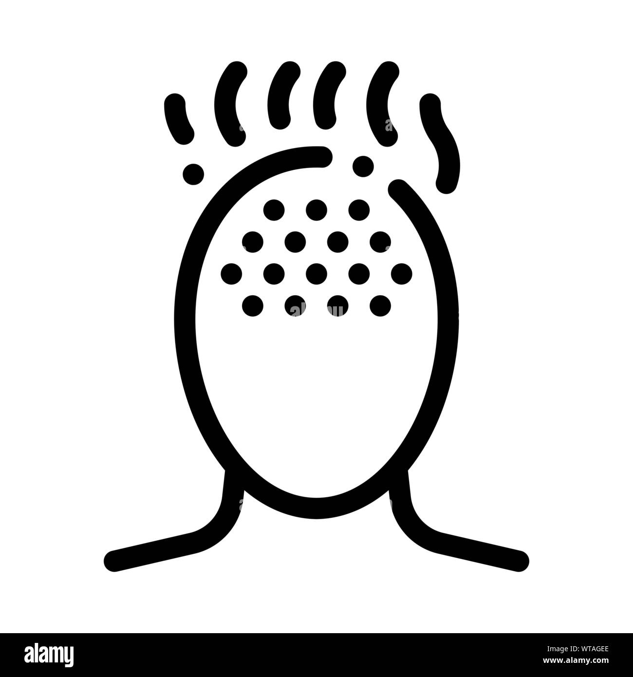 High Fever Temperature Man Head Silhouette Vector Stock Vector Image ...