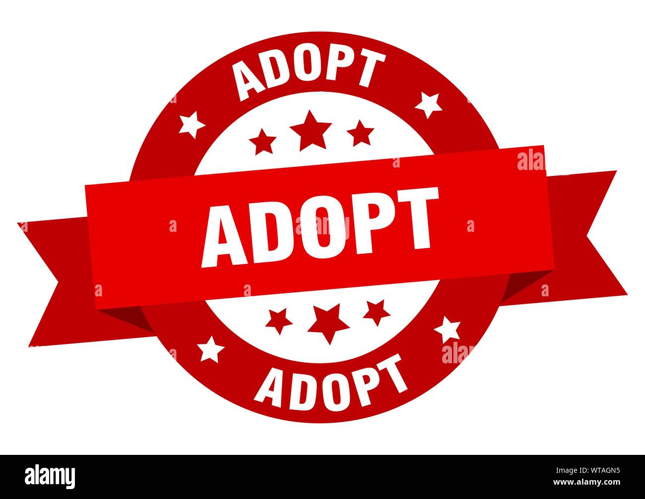 adopt ribbon. adopt round red sign. adopt Stock Vector Image & Art - Alamy