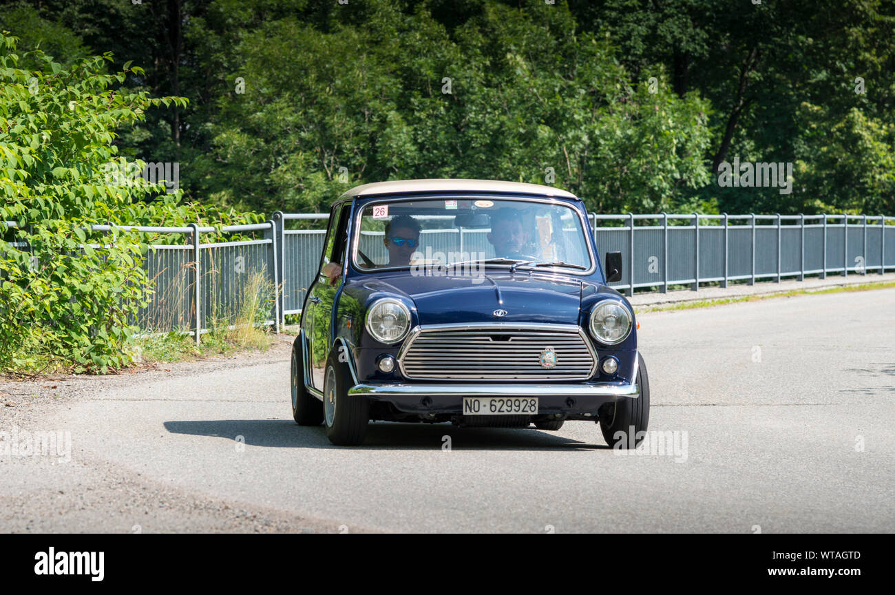 Classic car, a vintage Mini Innocenti during a meeting for historic ...